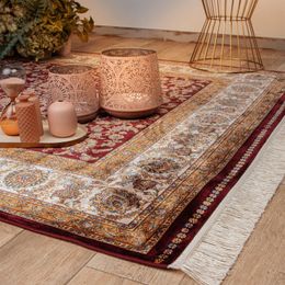 Teppich Kayoom, B:160cm H:8mm L:230cm, rot, Modal, Wohnzimmer, Teppiche, "Babil 310", Kurzflor, Orient, Modernes Muster, Deko,