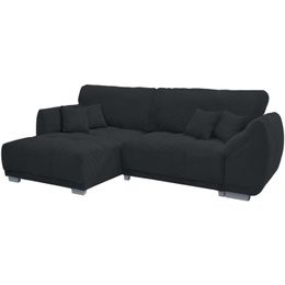 Wohnlandschaft Home Affaireschwarz, 92% Polyester, 8% Nylon, Sofas, "248 II, Breite 288 cm", inkl. Bettfunktion und Bettkasten