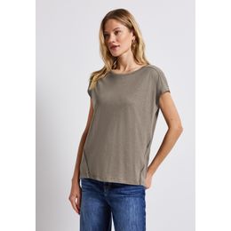 Street One Damen T-Shirt, beige, Gr. 34, unifarben, Web, 50% Modal, 50% Baumwolle, Shirts, im soften Baumwoll-Mix