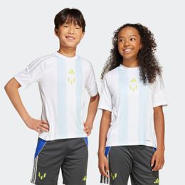 Jungen Fu&szlig;balltrikot "MESSI KIDS TRAININGSTRIKOT"wei&szlig;, almost blau, Gr. 116, adidas Performance, Obermaterial: 100% Polyester, Trikots