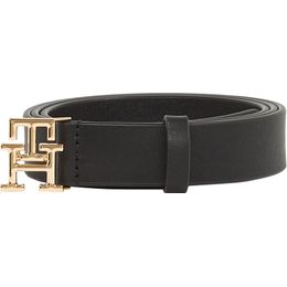 Tommy Hilfiger Damen Lederg&uuml;rtel "TH MODERN 2.5 cm breit", schwarz, Gr. 85, unifarben, Rindsleder, G&uuml;rtel, Gr&ouml;&szlig;enverstelbar