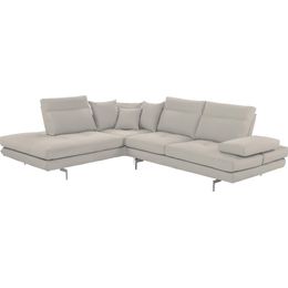 Ecksofa Calia italia, B:288cm H:90cm T:232cm, wei&szlig;, Leder BULL (100% Leder), Wohnzimmer, Sofas, "Toby Wing, B/T: 288/232 cm, Designsofa mit hohem