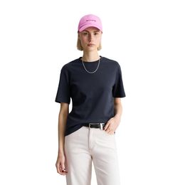 Marc O'Polo Damen T-Shirt "aus Interlock-Jersey"blau depths, Basic, Gr. XL, MARC O'POLO DENIM, unifarben, Obermaterial: 100% Baumwolle, Shirts