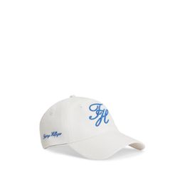 Tommy Hilfiger Herren Baseball Cap "TH SCRIPT SOFT 6 PANEL"ecru, Web, Baumwolle, Caps, mit Logo-Stickerei, Umfang 58 cm