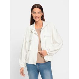 Heine Witt Damen Sweatjacke mit Blasebalg-Taschen, ecru, Gr&ouml;&szlig;e 44