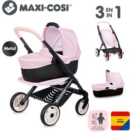 Smoby Kinder Kombi-Puppenwagen "Maxi-Cosi Puppenwagen 3-in-1", rosa, Kunststoff, B:38,5cm H:64cm T:54,5cm, Puppenwagen, Made in Europe