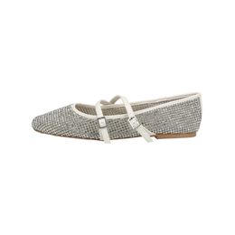 Steve Madden Damen Riemchenballerina "Steve Madden Ballerinas Textil", Gr. 37, silber, Textil, Schuhe