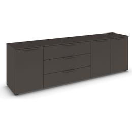 Schubkastenkommode Rauch, B:200cm H:61cm T:42cmgraphit, Holzwerkstoff, Sideboards, "Kommode T&uuml;rkommode Sideboard Kombikommode FLIPP", 3-t&uuml;rig mit 3
