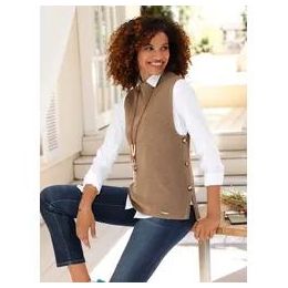 Pullunder Casual Looks "Pullunder", Damen, Gr. 44, braun (camel), 50% Baumwolle, 50% Polyacryl, unifarben, Pullover Pullunder