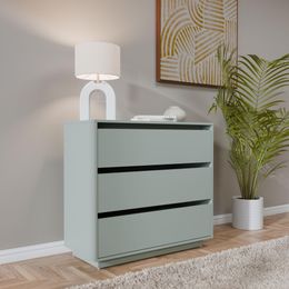 Kommode FORTE, B:93,5cm H:86,7cm T:41,4cmsalbei, Spanplatte, Schlafzimmer, Sideboards, "Tahoe Kommode, 3 Schubk&auml;sten, grifflos, Stauraum", B/H/T