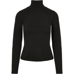 Urban Classics M&auml;dchen Langarmshirt "Urban Classics Damen Ladies Modal Turtleneck Longsleeve"schwarz, Gr. M, unifarben, 77% Modal, 23% Polyester,