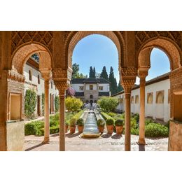 papermoon Fototapete "Generalife Garten", B/L: 2m x 1,49m, Bahnen: 4 Stk., bunt, Wohnzimmer, Tapeten