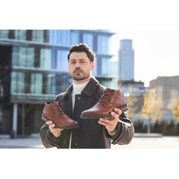 Rieker Herren Schn&uuml;rstiefelette, Gr. 40, braun, Glattleder, unifarben, Schuhe, Business-Stiefelette, Klassik-Boots in eleganter Optik