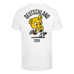 MisterTee Herren T-Shirt "MisterTee Football Bear Tee"wei&szlig;, Gr. S, bedruckt, 100% Baumwolle, Shirts
