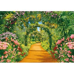 papermoon Fototapete "Flower Alley", B/L: 2m x 1,49m, Bahnen: 4 Stk., bunt, Tapeten
