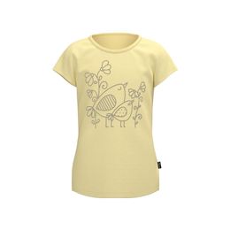 TRIGEMA M&auml;dchen T-Shirt "TRIGEMA T Shirt mit Vogel Motiv aus Strass-Steinen", gelb, Gr. 104, Single Jersey, 100% Baumwolle, Shirts