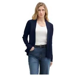 Cardigan Tom Tailor, Damen, Gr. XXXL(46), blau (dunkelblau), Strick, Obermaterial: 100% Baumwolle, unifarben, figurumspielend h&uuml;ftlang, Strickjacken, mit feiner Struktur