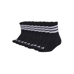Herren Kurzsocken "Socken 3-Stripes Cushioned Sportswear Mid-Cut Socks 9P 9er Pack", adidas originals, Gr. 43, schwarz, Obermaterial: 58% Baumwolle