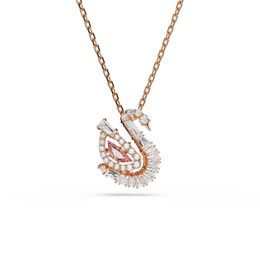 Swarovski Damen Kette mit Anh&auml;nger "Schmuck Geschenk Schwan Halskette", Metall, bunt, Metall, Halsketten, mit Swarovski Kristall, Swarovski Zirkonia