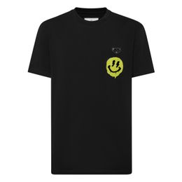 Philipp Plein Jungen T-Shirt "Smile"02, schwarz, Gr. S, Obermaterial: 100% Baumwolle, 100% Polyester, Shirts