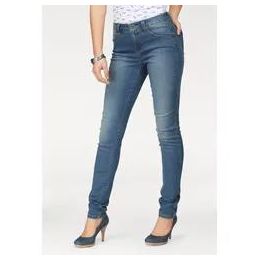 Slim-fit-Jeans Arizona "Curve-Collection", Damen, Gr. 44, N-Gr, blau (blau used), Jeans, Obermaterial: 99% Baumwolle, 1% Elasthan, Basic, schmal lang, Jeans Slim-fit-Jeans, hohe Leibh&ouml;he, Five-Pocket-Design, Zip-Fly