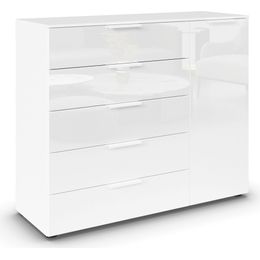 Schubkastenkommode Rauch, B:120cm H:100cm T:42cmalpinwei&szlig;, glas kristallwei&szlig;, Holzwerkstoff, Sideboards, "Kommode T&uuml;rkommode Sideboard Kombikommode