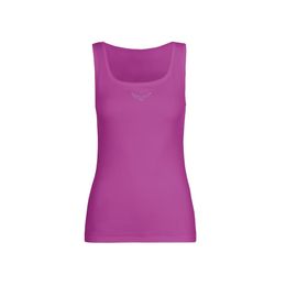 TRIGEMA Damen Tanktop "TRIGEMA Tr&auml;gershirt mit Kristallsteinen", pink, Gr. M, Feinripp, 95% Baumwolle, 5% Elastan, Tops