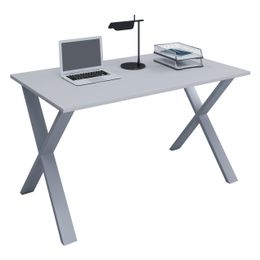 Schreibtisch Vcm, B:140cm T:80cmsilber, grau, B&uuml;ro, Tische, "Schreibtisch B&uuml;rotisch Computertisch 140x80 Lona X"