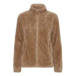 oxmo Damen Kapuzenfleecejacke "Sweatjacke OXTelsa", beige, Gr. M, Obermaterial: 100% Polyester PES., Jacken