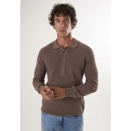 FELIX HARDY Herren Polokragenpullover "Pullover mit Rollkragen und Kn&ouml;pfen"braun, Gr. XXL, 100% Baumwolle, Pullover