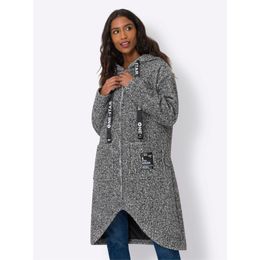 Heine Witt Damen Wintermantel in Oversize-Form, schwarz-ecru-meliert, Gr&ouml;&szlig;e 40