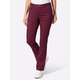 WITT Damen 5-Pocket-Jeans mit Rauten-Steppung, bordeaux, Gr&ouml;&szlig;e 36