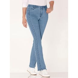 WITT Damen 5-Pocket-Jeans mit Rauten-Steppung, blue-bleached, Gr&ouml;&szlig;e 19