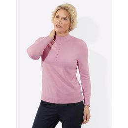 WITT Damen Stehkragenpullover mit Glitzersteinchen, ros&eacute;, Gr&ouml;&szlig;e 40