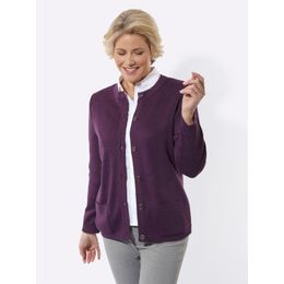 WITT Damen Strickjacke mit Schmuckkn&ouml;pfen, traube, Gr&ouml;&szlig;e 38