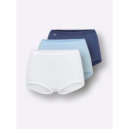 Sloggi Damen Taillenslip im 3er-Pack, ecru + hellblau + marine, Gr&ouml;&szlig;e 42