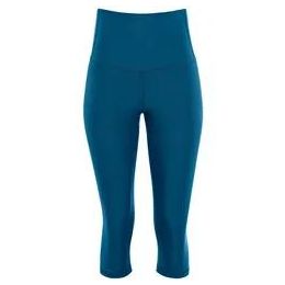Leggings WINSHAPE "3/4 Functional Comfort HWL217C", Damen, Gr. XL, Normalgr&ouml;&szlig;en, gr&uuml;n (teal gr&uuml;n), 85% Polyester, 15% Elasthan, Hosen Leggings, mit V-Shape Applikation und Core-Bund