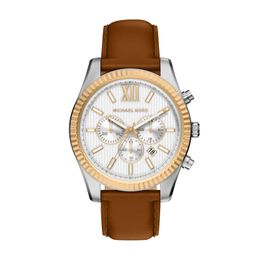 Michael Kors Herren Chronograph "LEXINGTON"braun, goldfarben, Armbanduhren, Quarzuhr, Armbanduhr, Herrenuhr, Lederarmband, analog, Tag