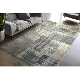 Teppich Kayoom, B:200cm H:8mm L:290cmtaupe, Polyester, Wohnzimmer, Teppiche, "Visionary 131", Kurzflor, Vintage, Patchwork Muster, Modernes Muster