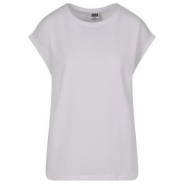 Urban Classics Damen Kurzarmshirt "Urban Classics Damen Ladies Extended Shoulder Tee"wei&szlig;, Gr. XXL, unifarben, 100% Baumwolle, Shirts