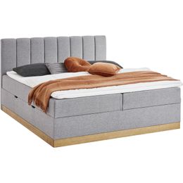 Boxbett Home Affaire, B:182cm L:210cmgrau, Stoffbezug Nordic (100% Polyester), Komplettbetten, "Frappelle inkl. Bettkasten, erh&auml;ltlich in der Gr&ouml;&szlig;e