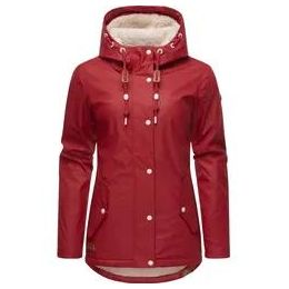 Regenjacke Ragwear "Marge", Herren, Gr. XL (42), rot (dunkelrot), Obermaterial: 100% Polyester. Futter: 100% Polyester. Wattierung: 100% Polyester, tailliert Po-bedeckend, hoch geschlossener Ausschnitt, &Auml;rmel ohne &Auml;rmelschlitz normaler Saum, Jacken Regenjacke, warm gef&uuml;tterter Damen Winter Regenmantel