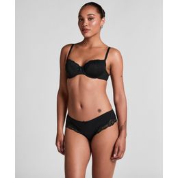 Hunkem&ouml;ller HUNKEM&Ouml;LLER Damen Slip "Secret Lace Brief", Gr. Mschwarz, 56% Polyester, 34% Polyamid, 10% Elasthan, Unterhosen