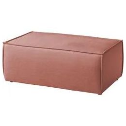 Hocker Home Affaire "SHERWOOD, Polsterhocker in 3 Stoffarten verf&uuml;gbar", rot (coral), B:102cm H:42cm T:69cm, 100% Polyester, Hocker, Hocker, passend zur Polster-Serie SHERWOOD