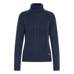 oxmo Damen Rollkragenpullover "Rollkragenpullover OXCATHY", blau, Gr. XL, unifarben, Grobstrick, Obermaterial: 100% Polyacryl PAN., Pullover