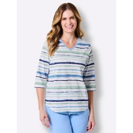 w&auml;schepur w&auml;schepur Damen Schlafanzugshirt mit Streifen, himmelblau-wei&szlig;-gestreift, Gr&ouml;&szlig;e 36/38