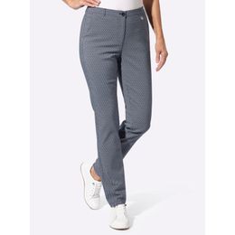 WITT Damen Bengalinhose, marine-rauchblau-gemustert, Gr&ouml;&szlig;e 25