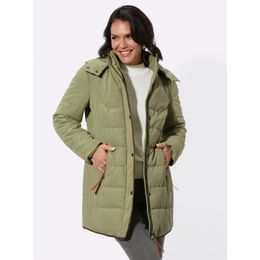 WITT Damen Longjacke mit Stehkragen und Kapuze, schilf, Gr&ouml;&szlig;e 36