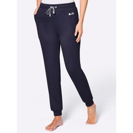 feel good Damen Dehnbund-Hose mit Saumb&uuml;ndchen, marine-wei&szlig;, Gr&ouml;&szlig;e 22/23