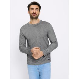 Catamaran Herren Langarmshirt in Melange-Optik, hellgrau-meliert, Gr&ouml;&szlig;e 52/54
